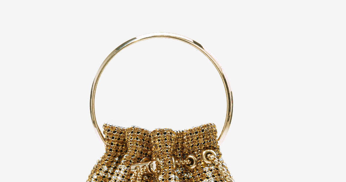 Rhinestone Gold Handle Pouch Bag - Gold Multi & Boston Proper