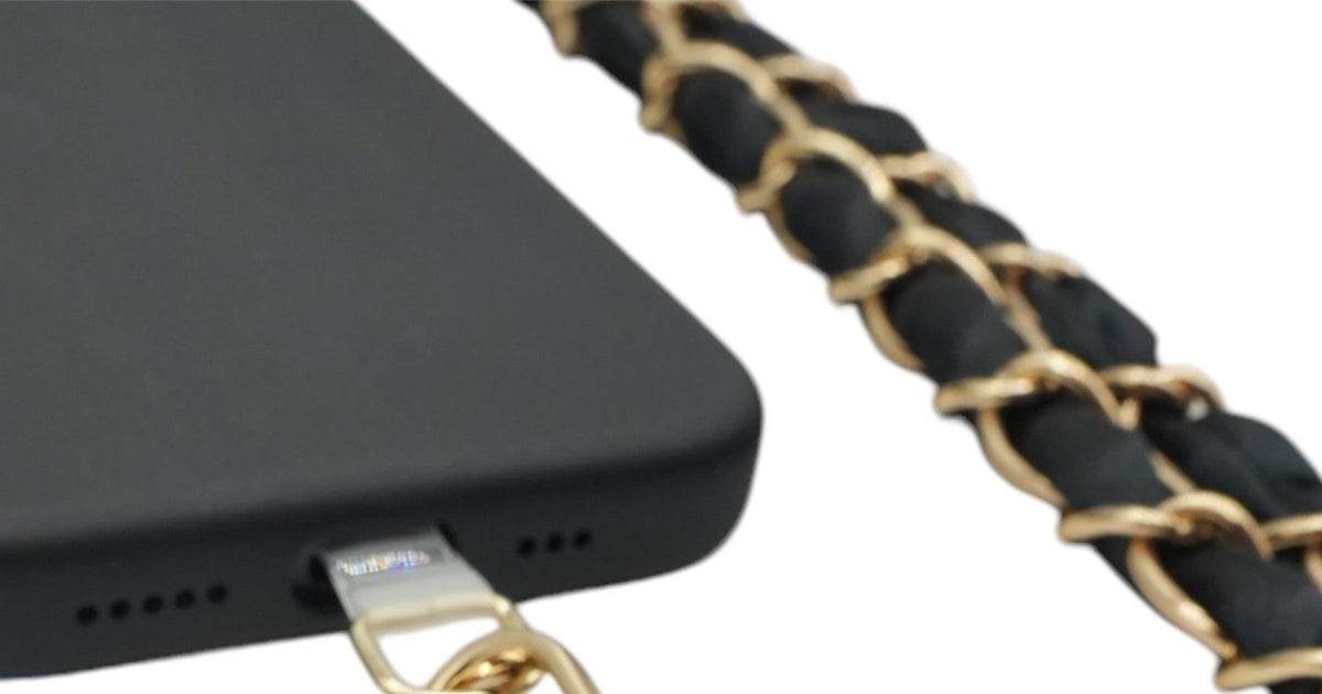 Black Satin Sash Crossbody Phone Chain & Boston Proper