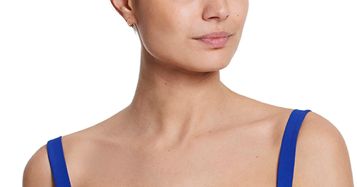 Balconette Bikini Swimsuit Top Poolside Blue & Boston Proper