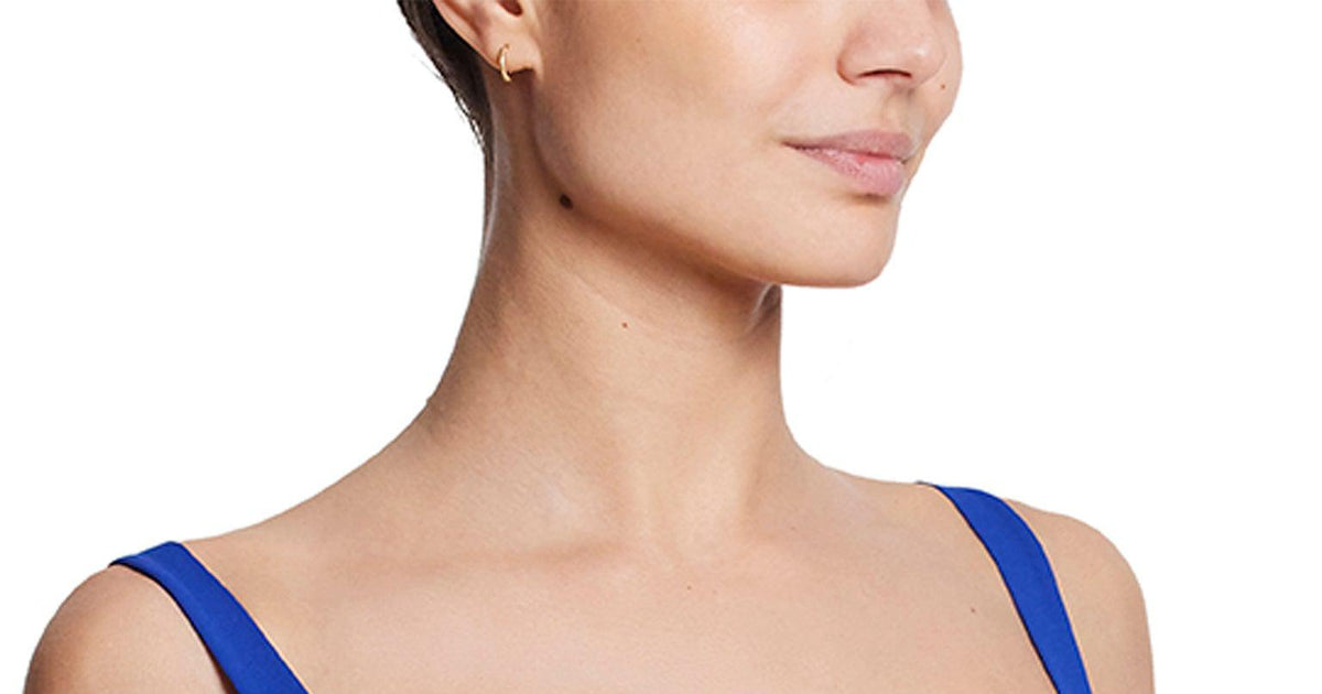 Balconette Bikini Swimsuit Top Poolside Blue & Boston Proper